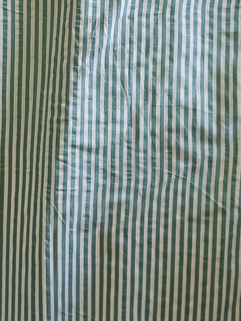 Making Sheet Happen Kangas mittatilaukseen valkoiset ja vihreät raidat – MakingSheetHappen